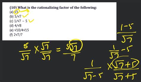 What Is The Rationalizing Factor Of The Following Filo