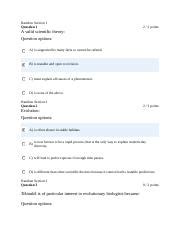 SCI SC MIDTERM EXAM Docx Random Section Question Points A Valid Scientific Theory