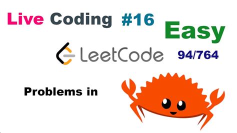 Live Coding 16 Solving Easy Leetcode Problems In Rustlang With