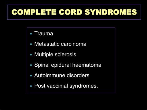 Spinal Cord Syndromes Ppsx Physical Therapy Wellness