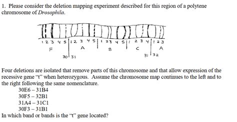 Solved Please Consider The Deletion Mapping Experiment