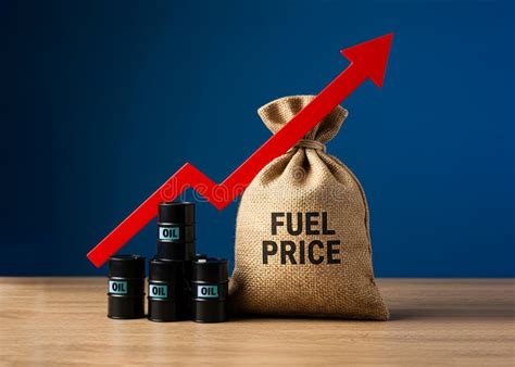 Rising Crude Oil And Fuel Prices Money Bag And Barrels Of Oil With A
