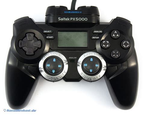 Ps2 Controller Pad Schwarz Lcd Gamepad Px5000 Konsolenkost