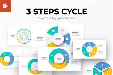 3 Steps Cycle Infographics Powerpoint Template Nulivo Market