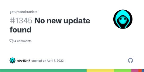 No New Update Found · Issue 1345 · Getumbrelumbrel · Github