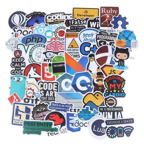 50pcs Internet Java Stickers Programmer Diy Suitcase Laptop Guitar Car