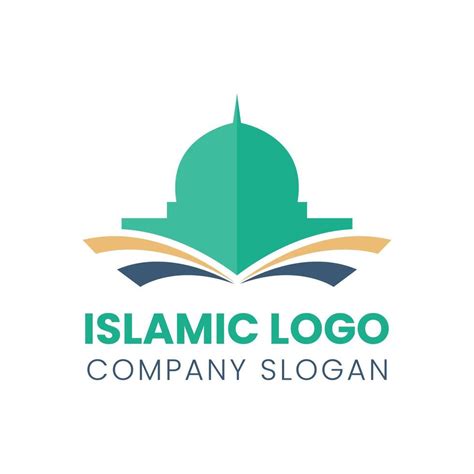Islamic Logo Template Ribbon Islamic Dome Palace Logo Design Template