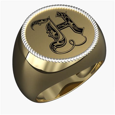 Jewelry Alphabet Ring H Cgtrader