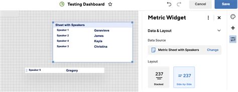 order of metric widget fields — smartsheet community