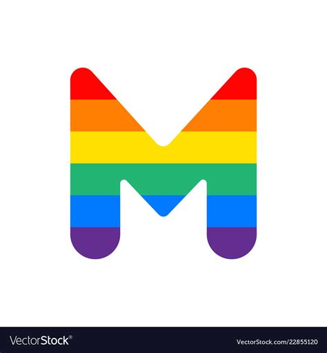 The Letter M In Rainbow