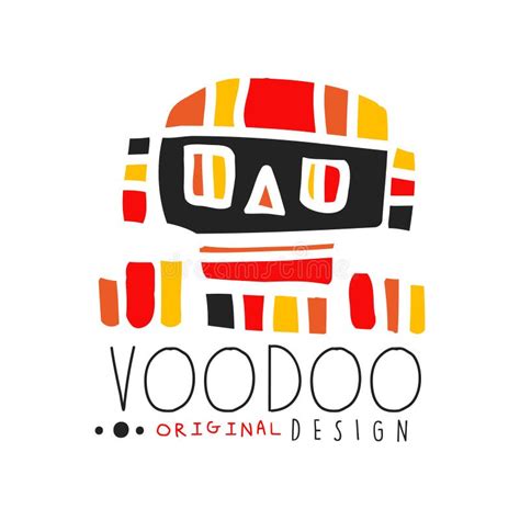 Colorful Hand Drawn Geometric Logo Template For Voodoo Magic Theme With