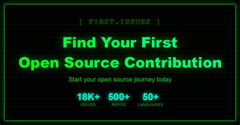First Issues Find Your First Open Source Contribution 18000 Beginner Friendly Issues