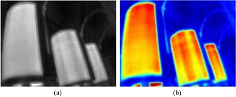 a the grayscale thermal image b convert image to rgb color within