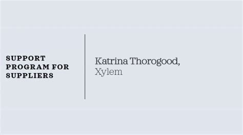 Xylem Support Program For Suppliers Wash4work
