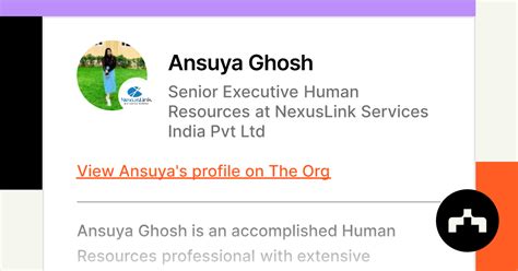 Ansuya Ghosh Senior Executive Human Resources At Nexuslink Services