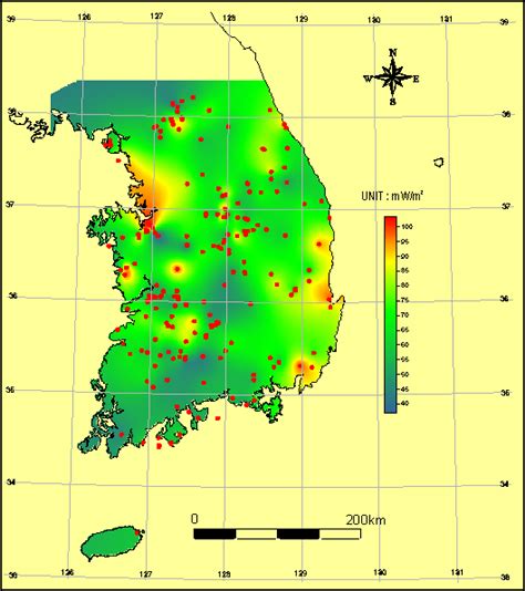 Heat Flow Distribution Map Of South Korea Kim 2004 Download