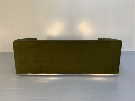 Pair Of Cassina 180 Blox 25 Seat Sofas In Green Moleskin For Sale At 1stdibs