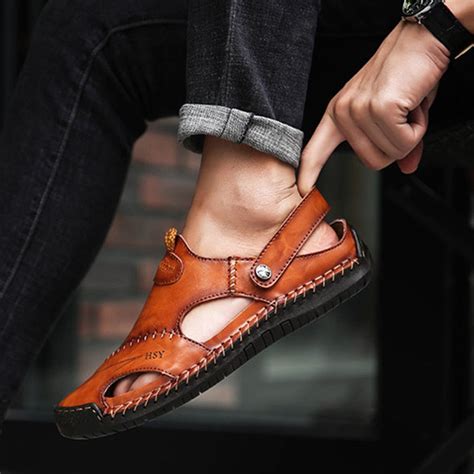 Men Classic Roman Leather Sandals Besmee Shoes