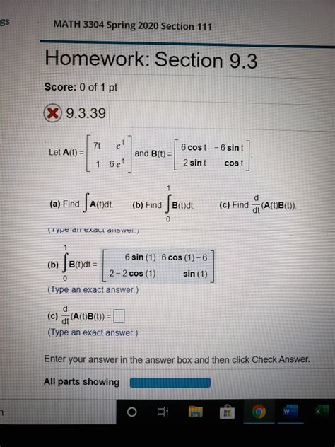 Solved I Just Need Help On Part C Of My Last Homework