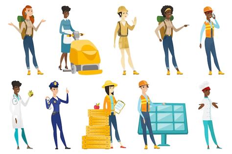 Premium Vector Professional Women Set