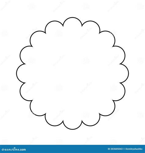 Scalloped Circle Outline Shape Stock Vector Illustration Of Element Shape 203605043