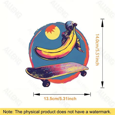레트로 바나나 스케이트보드 비닐 스티커 노트북 및 물병용 방수 자체 접착 데칼 Temu