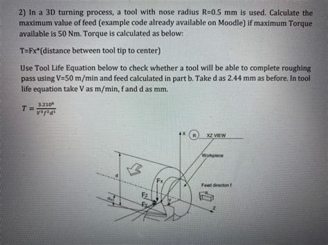 2 In A 3d Turning Process A Tool With Nose Radius