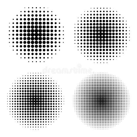 Black Halftone Spots Gradient Circle Background Design Element Vector Illustration Stock