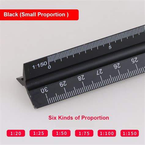 Triangular Metal Scale Ruler Aluminum Alloy 30cm E Vicedeal