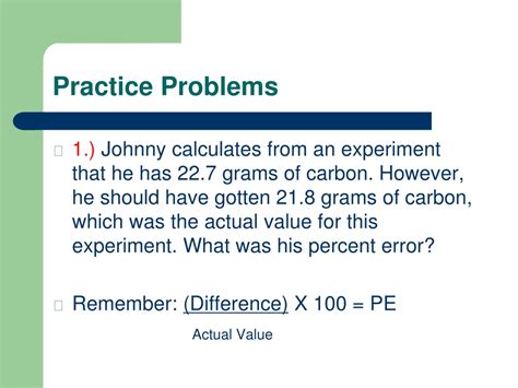 PPT Calculating Percent Error PowerPoint Presentation Free Download ID