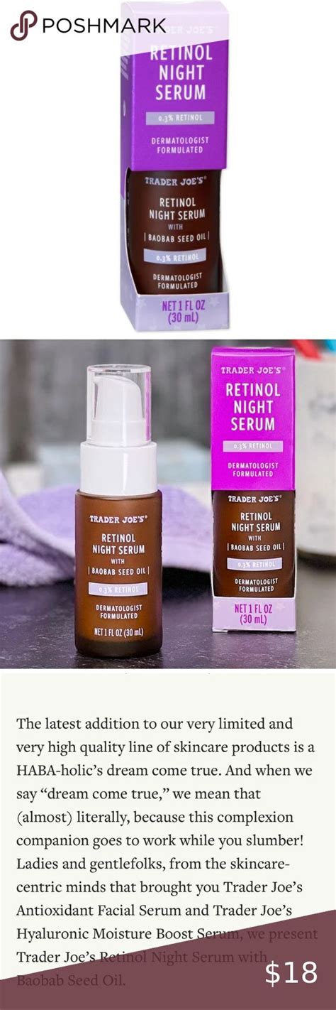 Trader Joes Retinol Night Serum Night Serum Retinol Serum