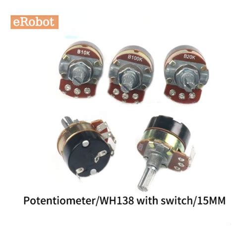Potentiometer Wh138 With Switch 15mm B5k B10k B20k B22k B50k B100k B250k B500k Shopee Philippines