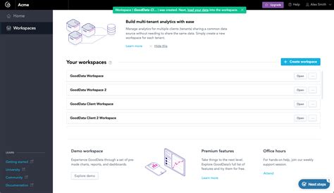 Create Workspaces GoodData Enterprise