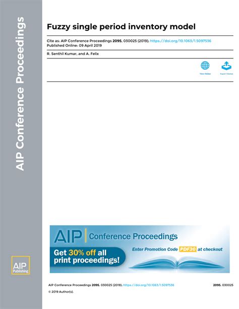 Pdf Fuzzy Single Period Inventory Model