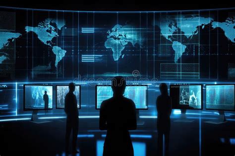 Hacker In A Dark Room Illuminated By Screens Displaying Complex Code And Digital Security