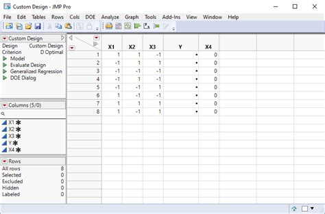 Solved How Do I Add A New Continuous Factor To A Doe Via Design Augmentation Jmp User Community