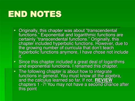 Ppt Chapter Seven The Calculus Of Logarithmic Functions Powerpoint
