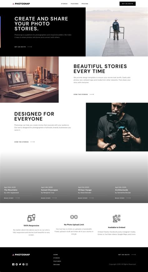 Frontend Mentor Photosnap Website With Nextjs And Tailwind Coding