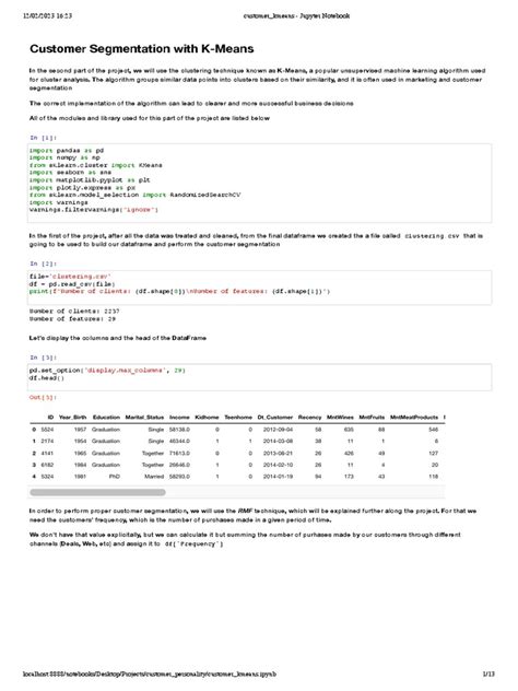 customer segmentation with k means and rmf pdf cluster analysis image segmentation