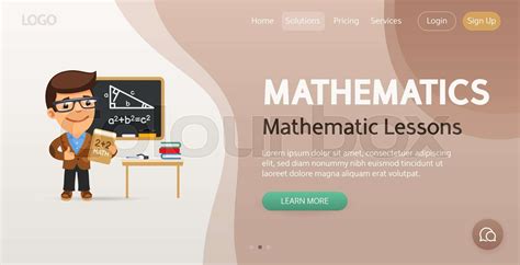 Mathematics Website Template Stock Vector Colourbox