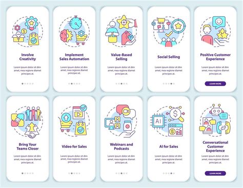 Selling Trends Onboarding Mobile App Screen Set Business And Trade