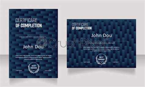 Class Completion Certificate Design Template Set Stock Vector 6259936