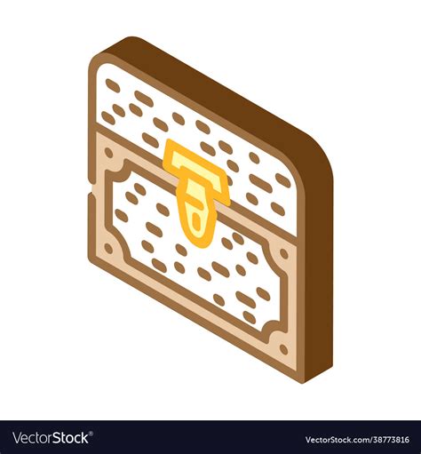 Treasure Chest Isometric Icon Royalty Free Vector Image