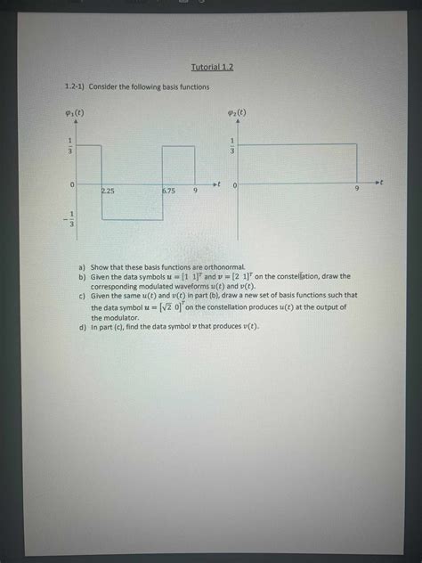 Solved 12 1 Consider The Following Basis Functions A Show
