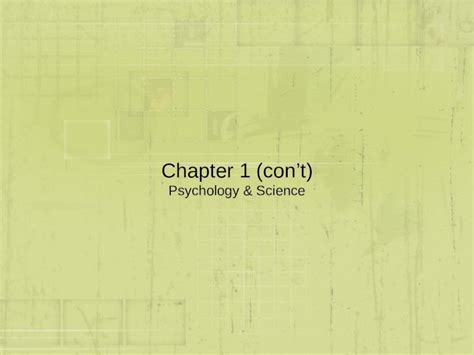 Ppt Chapter 1 Cont Psychology And Science Research Method L Tool For Answering Questions L 3