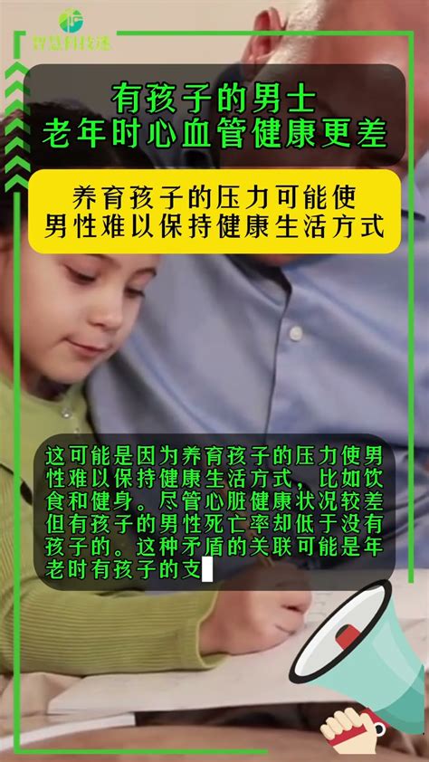 【每日科学新发现】有孩子的男士老年时心血管健康更差。养育孩子的压力可能使男性难以保持健康生活方式 Youtube