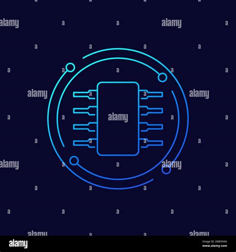Semiconductor Icon On Dark Linear Design Stock Vector Image And Art Alamy