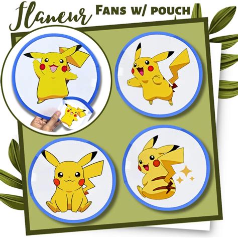 Yellow Pikachu Cute Aesthetic Souvenir Giveaways Foldable Twist Hand
