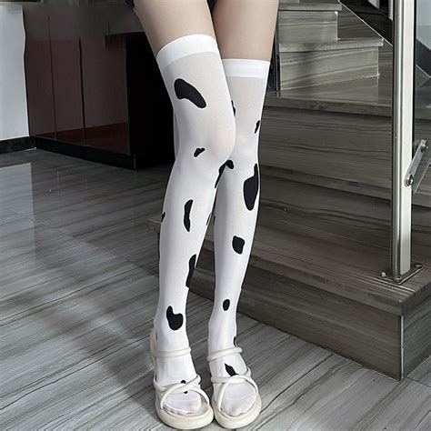 Cow Printed Thigh Highs Stockings Cow Cosplay Costume Accessories Yomorio