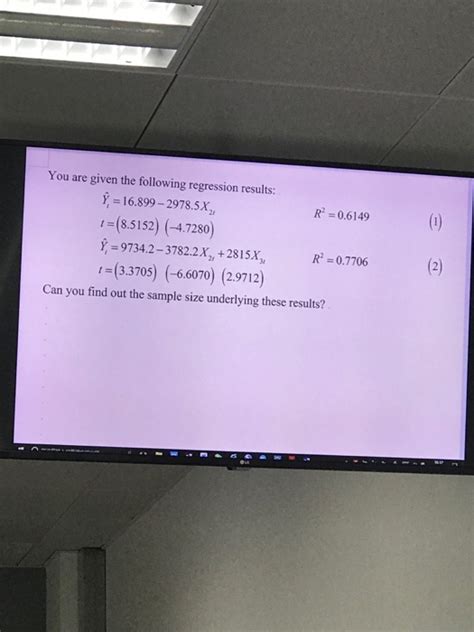 Solved You Are Given The Following Regression Results R2